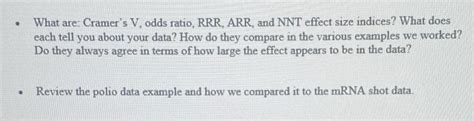Solved What are: Cramer's V, odds ratio, RRR, ARR, and NNT | Chegg.com