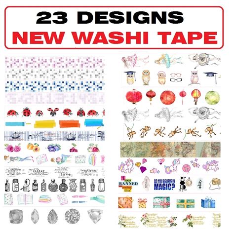 23 가지 디자인 신제품 꽃소녀모자이크발레지도무당 벌레 일본어 와시 장식 접착제 Diy 마스킹 종이 테이프 스티커 라벨japanese Washimasking