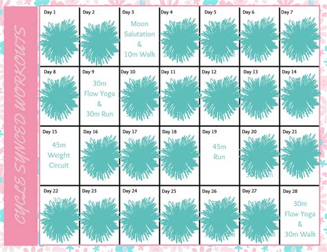Cycle Sync Workout Plan Workout Schedule Workout Planner Etsy