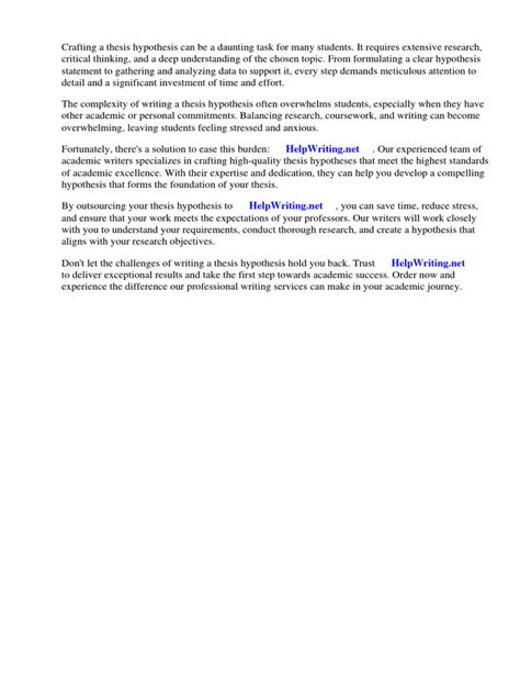 Thesis Hypothesis Pdf Pdf Hypothesis Experiment