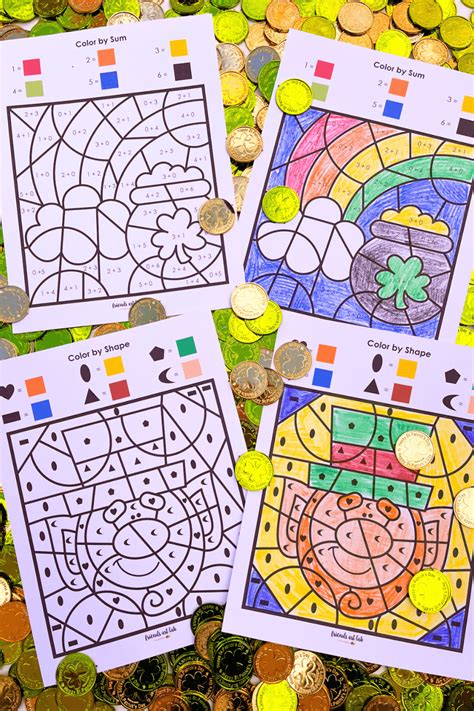 St Patricks Day Color By Code FREE Printables Friends Art Lab