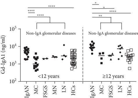 Serum Gd Iga1 Levels And Serum Total Iga Levels Classified By Age A
