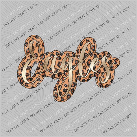 Eagles Script Leopard Glitter And Foil Png Digital Design Grove 123