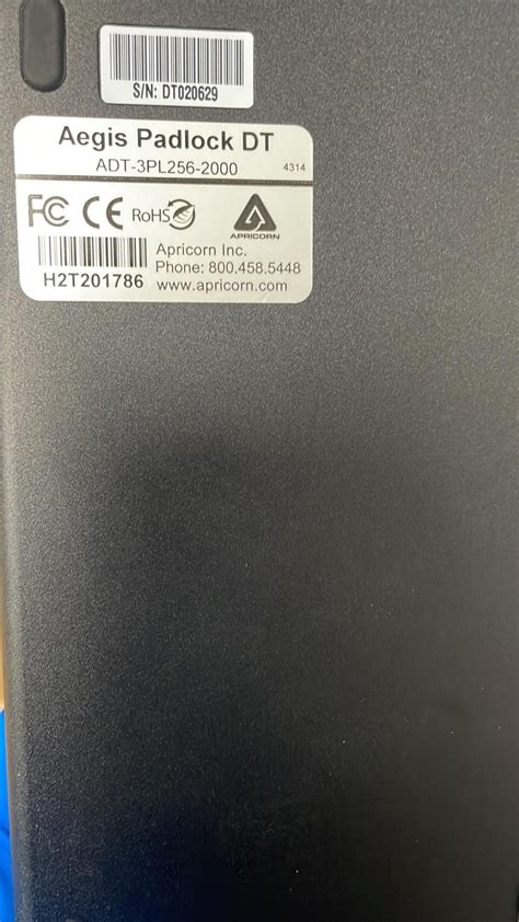 Apricorn 2tb Aegis Padlock Dt 256 Bit Encrypted Usb 3 0 Hard Drive