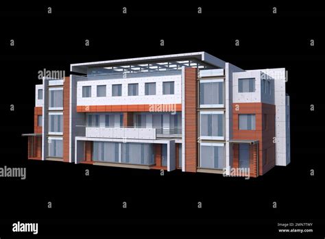 Apartment Building Architecture Rendered With The Isolation Path