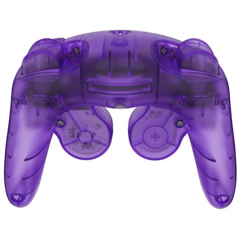Extremerate Clear Atomic Purple Faceplate Backplate For Nintendo Gamecube Controller Soft Touch