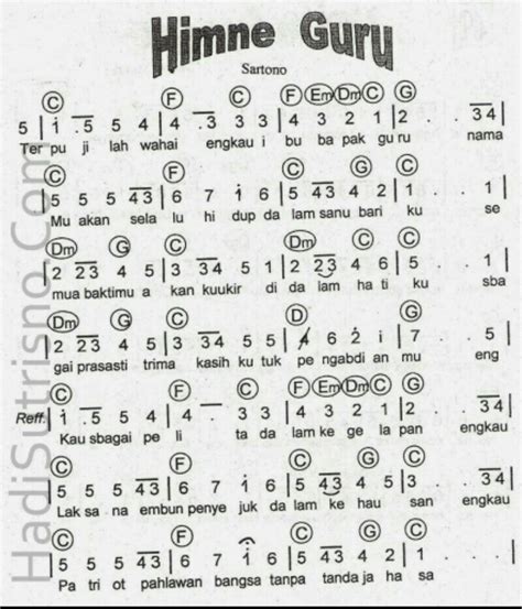 Not Lagu Terima Kasih Guruku Studyhelp