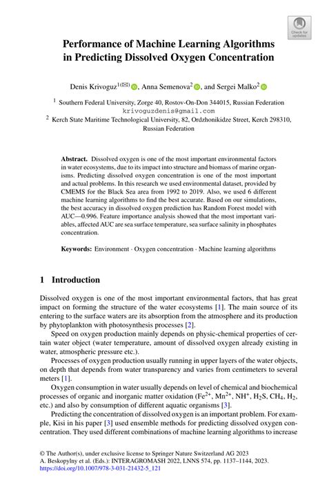 Pdf Performance Of Machine Learning Algorithms In Predicting