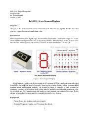 Digital Design Lab Seven Segment Displays And MATLAB Decoding Course Hero