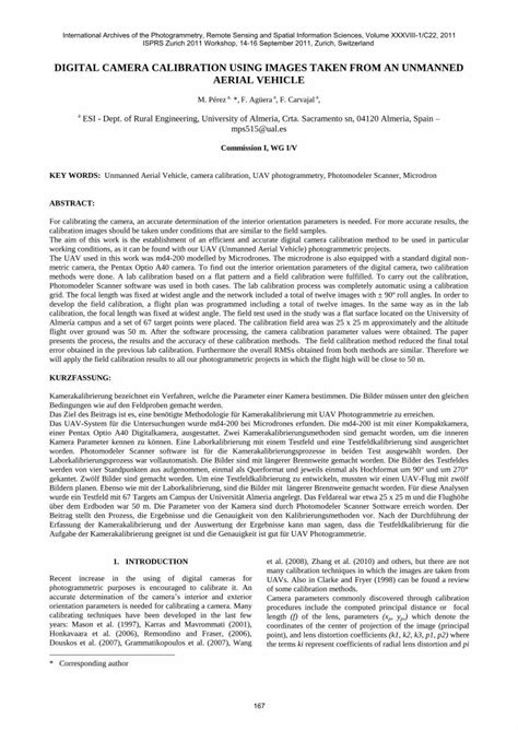 Pdf Digital Camera Calibration Using Images Camera Calibration Using Images Taken From An