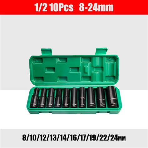 Impact Wrench Socket 20 Pcs Set 1 2 Electric Power Tool Hex Socket