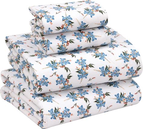 Ruvanti Flannel Sheets King Size 100 Cotton Double Brushed King Size Sheets Set