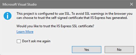 Visual Studio Resolving SSL TLS Connections Problems With IIS Express