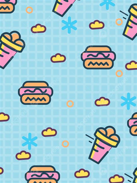 Cartoon Food Pattern Background Cartoon Food Pattern Background