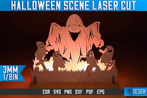 Halloween Scene Laser Cut Svg · Creative Fabrica