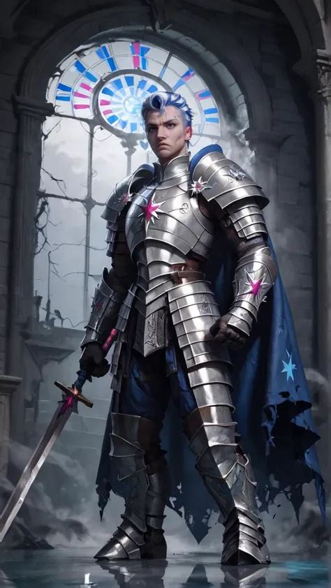 Un Primer Plano De Un Hombre Con Armadura Sosteniendo Una Espada Seaart Ai