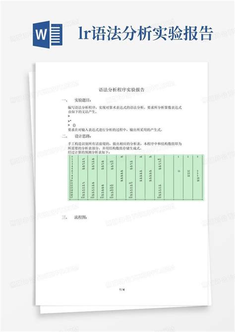 Lr语法分析程序实验报告word模板下载编号qzkryvgm熊猫办公