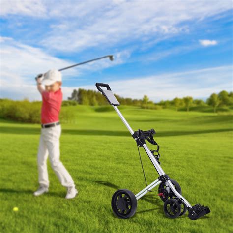 Foldable 3 Wheel Golf Push Cart Lightweight Push Pull Golf Cart Trolley