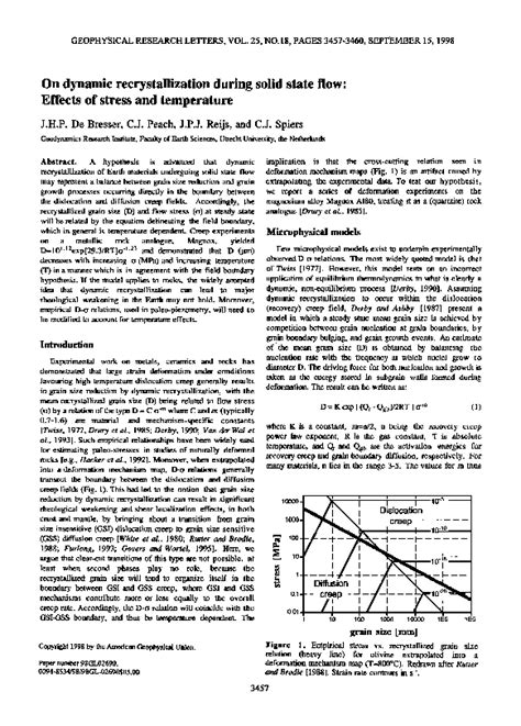 Pdf On Dynamic Recrystallization During Solid State Flow Effects Of Stress And Temperature