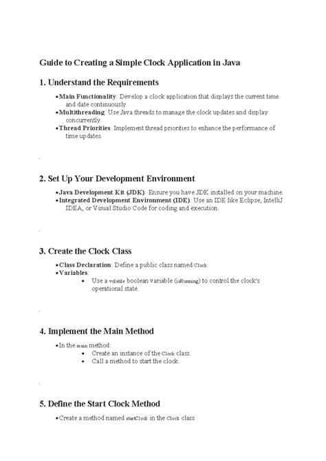 Java Clock App Development Guide Multithreading And Time Display Studocu