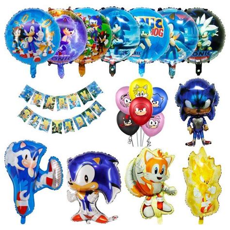 Bong Bóng Trang Trí Tiệc Sinh Nhật Chủ Đề Sonic The Hedgehog Bong