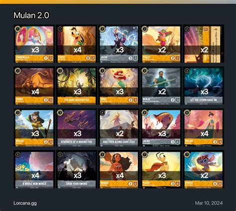 Mulan 20 Lorcana Deck Disney Lorcana
