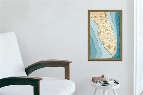 Florida Coastline Bathymetry Map For Laser Cutting Iartbank
