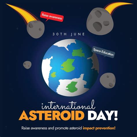 International Asteroid Day Banner Stock Illustration Asteroid Day