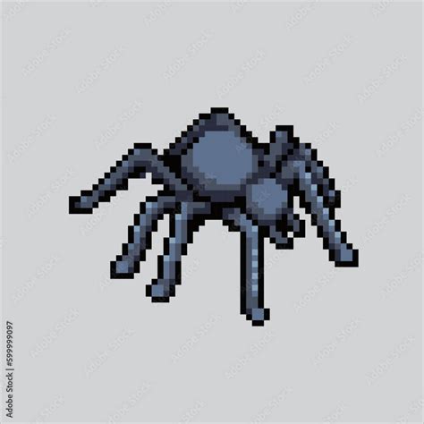 Pixel Art Illustration Spider Pixelated Spider Insect Creepy Enemy