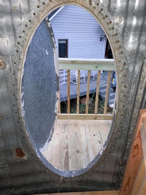 Original Door From Silo Used As A Door To The Balcony She Shed Shed