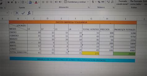Begumate Operaciones BÁsicas En Excel Y Bordes Para ElaboraciÓn De Una Tabla
