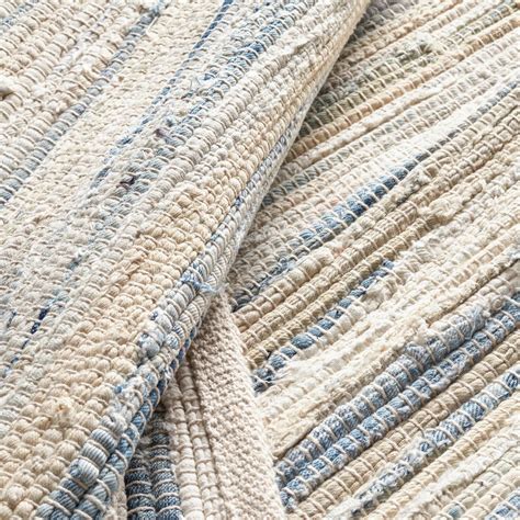 Dash And Albert Denim Rag Rda340 Ivory Wovenflatwoven Cotton Rug