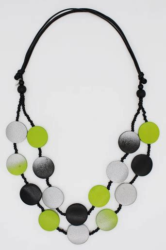 Lime And Black Double Strand Collins Necklace Sku 23365 Vita Boutique