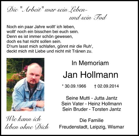 Traueranzeigen Von Jan Hollmann Schwarzwälder Bote Trauer