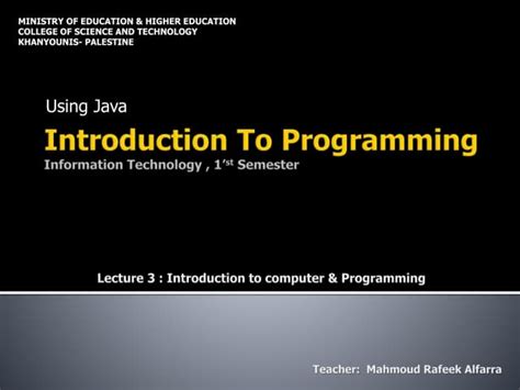 3 Programming Using Java Introduction To Computer Ppt