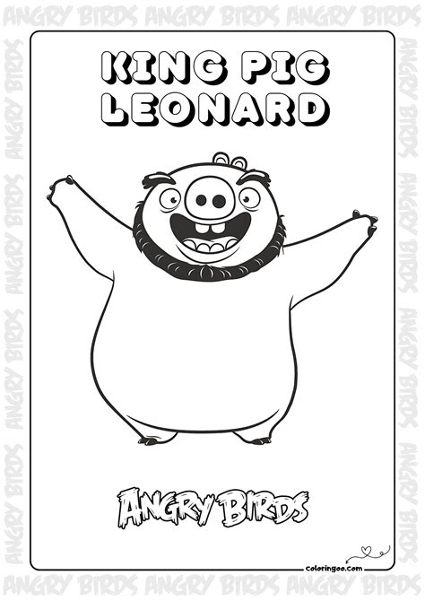 King Pig Leonard Coloring Page