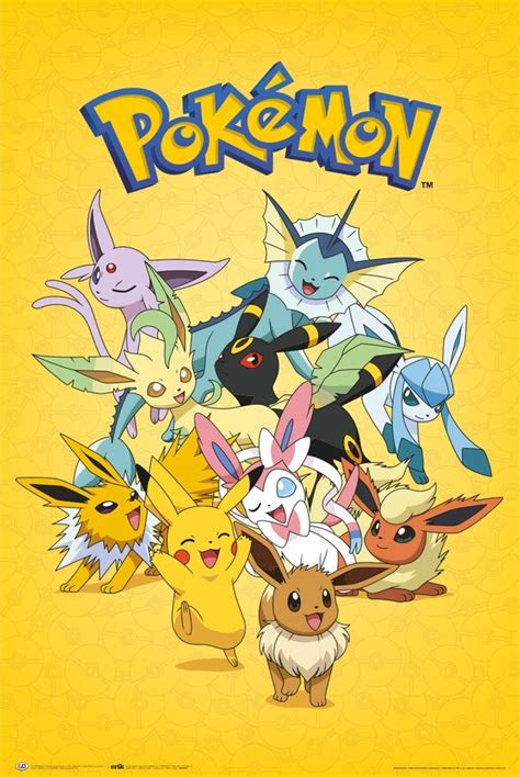 Poster Quadro Pokémon Eevee Evolutions Poster Sul Muro 31 Gratis Europosters