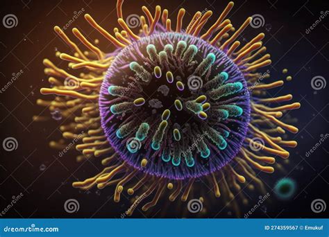 Bacteria Under Microscope Royalty Free Illustration