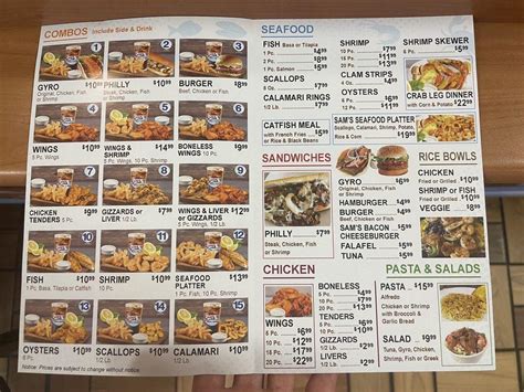 Menu At Sams Gyros And Seafood Restaurant Gulfport