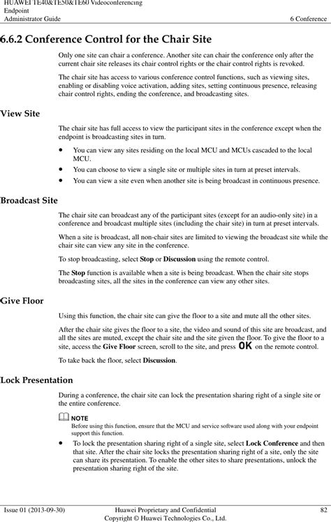 Huawei Technologies Te50 Videoconferencing Endpoint User Manual
