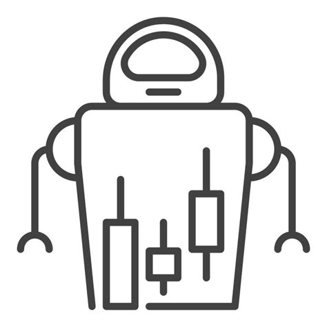 Automated Robot Trader Stock And Crypto Trading Bot Linear Icon Or
