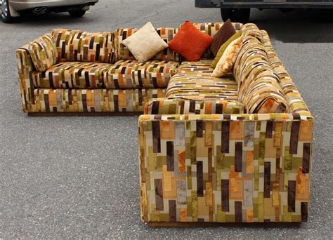 Mid Century Modern Milo Baughman Two Piece Sectional Sofa Larsen Style