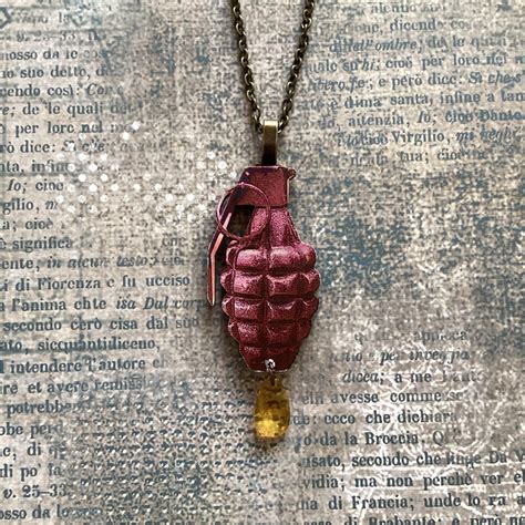Hand Grenade Necklace Hand Grenade Badge Hand Grenade Brooch Hand