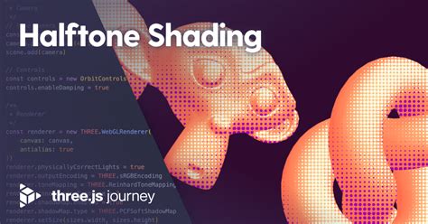 halftone shading shaders — three js journey