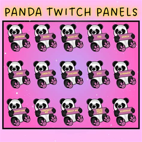 Panda Twitch Panels Etsy
