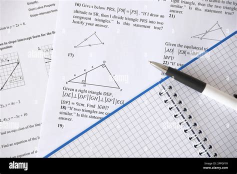 Handwriting Of Geometrical Tasks On Examination Practice Quiz Or Test