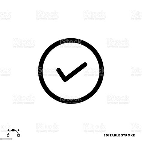 편집 가능한 획으로 선 아이콘 디자인을 승인합니다 웹 페이지 모바일 앱 Ui Ux 및 Gui 디자인에 적합합니다 확인표시에 대한 스톡 벡터 아트 및 기타 이미지 Istock