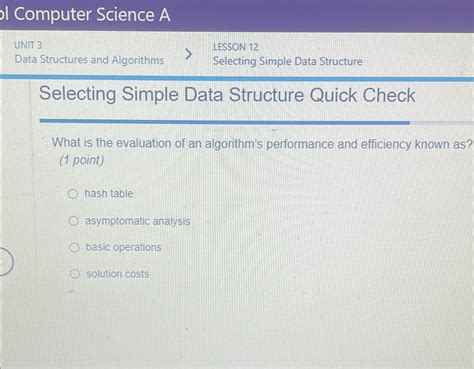 Solved Computer Science Aunit 3lesson 12data Structures And
