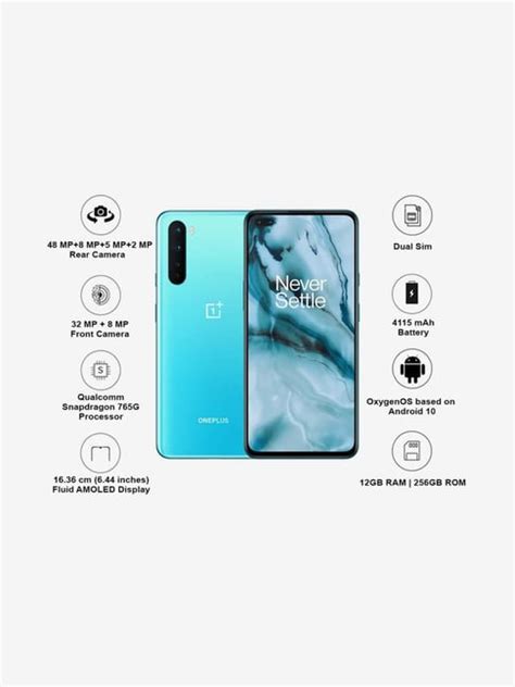 Buy OnePlus Nord GB Blue Marble GB RAM Dual SIM G Online At Best Prices Tata CLiQ