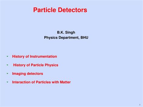 Ppt Particle Detectors Powerpoint Presentation Free Download Id